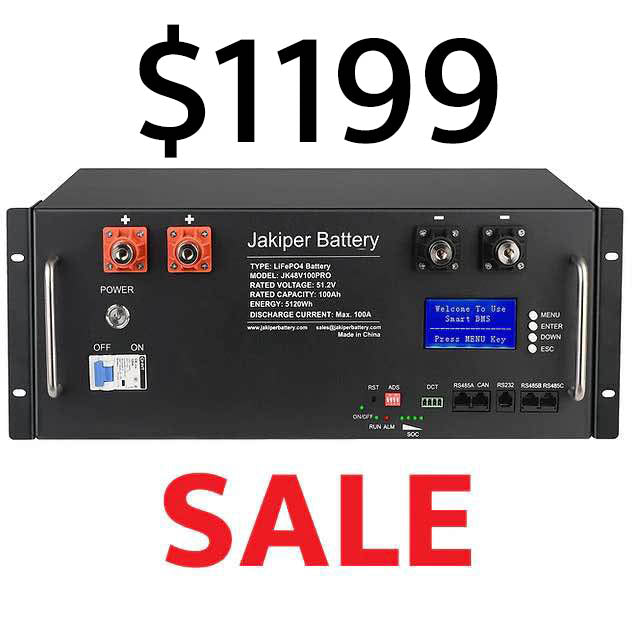 Jakiper [PRO] Lithium Battery | 48V 100Ah | 5,120wH/5.12KwH Server Rac ...